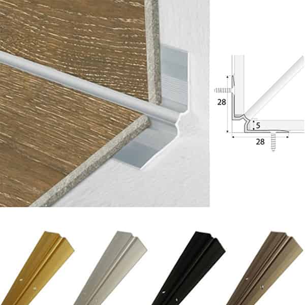 Buy 28mm Aluminium Stair Nosing for LVT | Inner Corner Trim