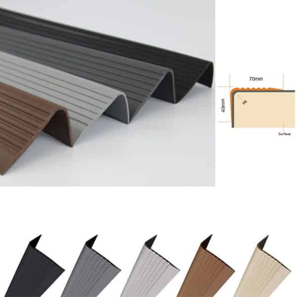 Bullnose Stair Nosing / Bullnose Stair Nosing Non Slip PVC Rubber Angle ...