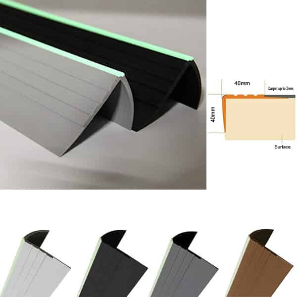 Shop PVC Bullnose Stair Nosing with Anti Slip Rubber Insert